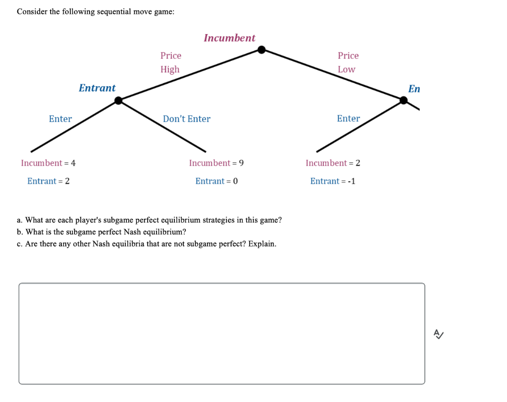 Solved Consider the following sequential move game: a. | Chegg.com
