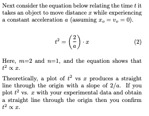 Solved Distance and Time The apparatus is used as shown | Chegg.com