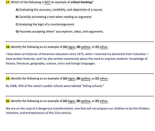 Solved 17. Which of the following is NOT an example of | Chegg.com