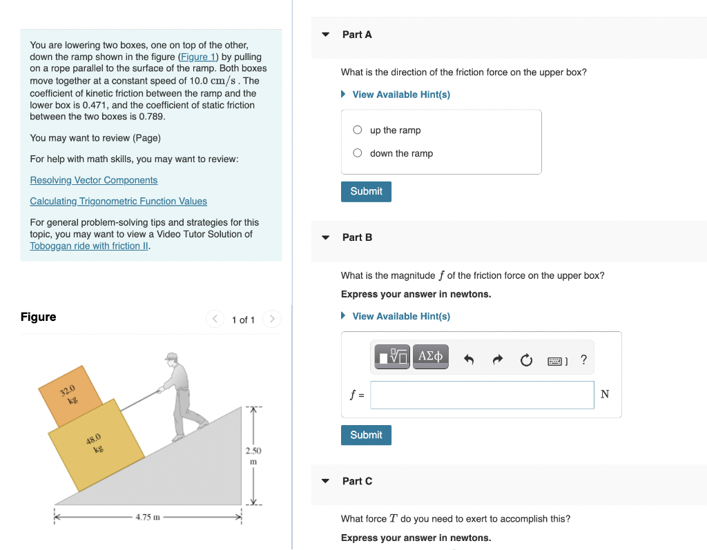 Solved You are lowering two boxes, one on top of the other, | Chegg.com