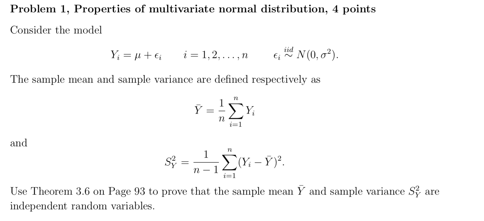Problem 1, Properties of multivariate normal | Chegg.com