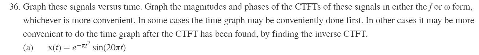 Solved 36. Graph these signals versus time. Graph the | Chegg.com