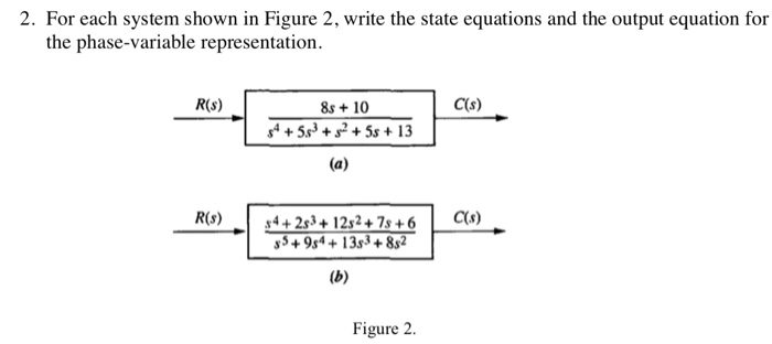 Solved 2. For each system shown in Figure 2, write the state | Chegg.com