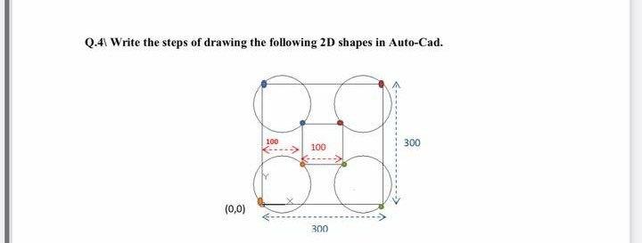 Solved Q.4 Write the steps of drawing the following 2D | Chegg.com