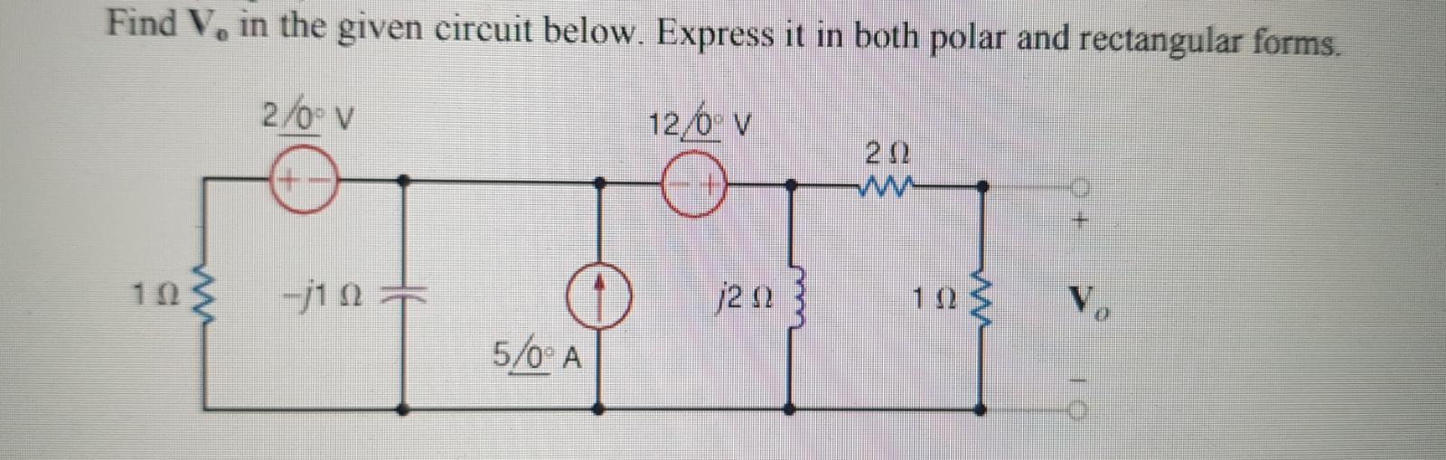 Solved Find V, in the given circuit below. Express it in | Chegg.com