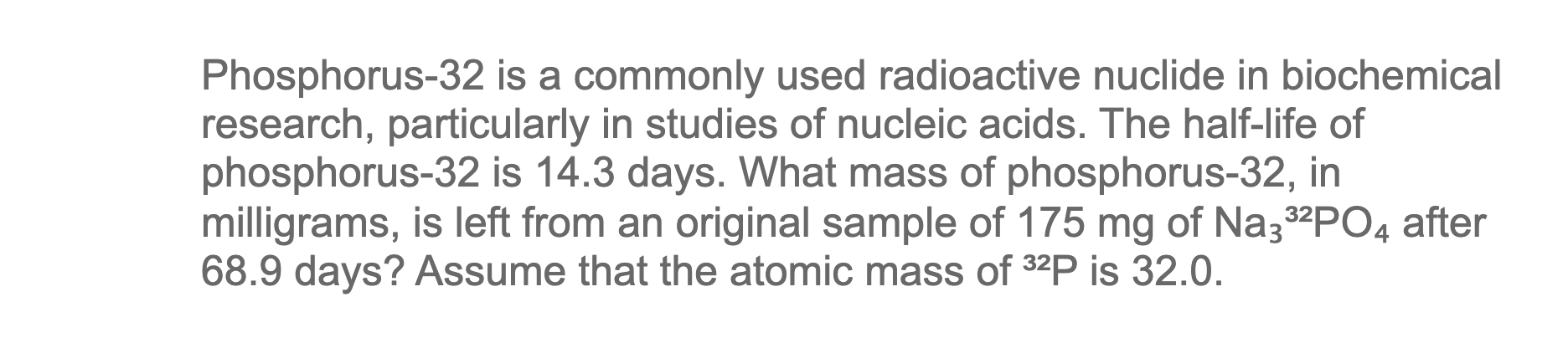 Solved The Cs-131 nuclide has a half-life of 30 years. After | Chegg.com