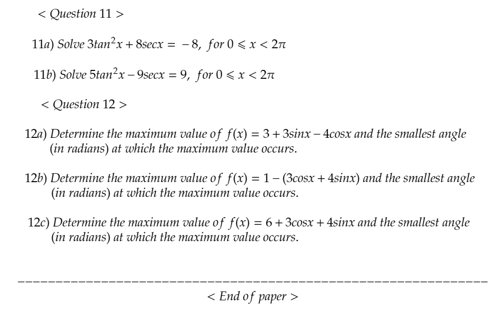Solved Can someone help me in these maths Trigo question as | Chegg.com