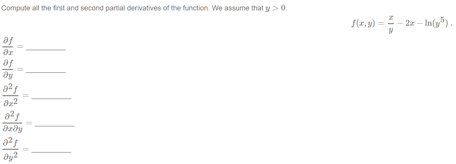 Solved Compute all the first and second partial derivatives | Chegg.com