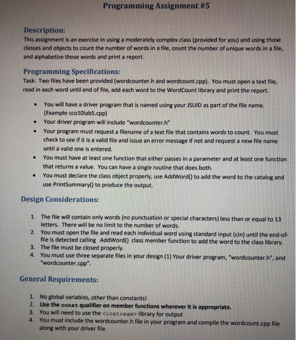 Solved Programming Assignment 5 Description This 