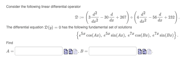 Solved Consider the following linear differential operator | Chegg.com