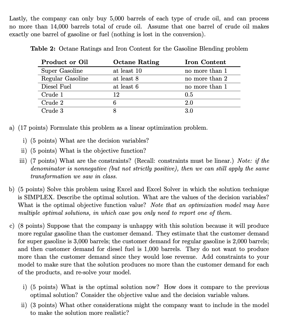 Solved Gasoline blending occurs in oil refineries, where | Chegg.com