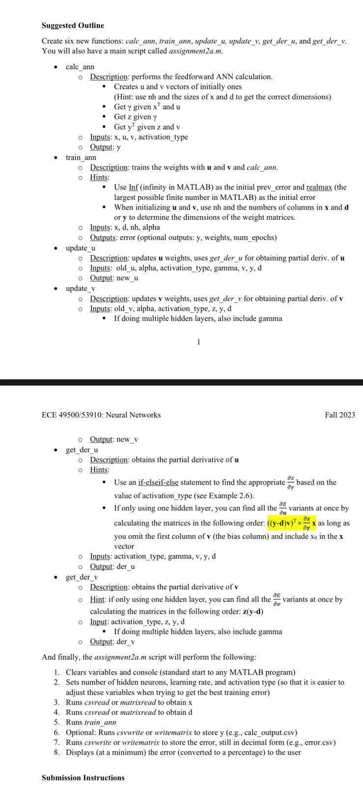 Solved Suggested OutlineCreate six new functions: calc_ann, | Chegg.com