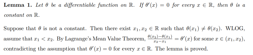 Solved Lemma 1. Let θ be a differentiable function on R. If | Chegg.com
