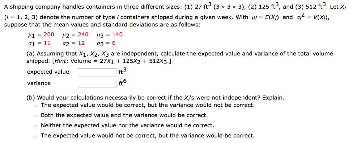 Solved A shipping company handles containers in three | Chegg.com