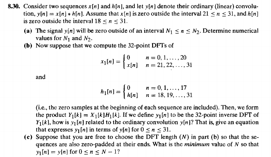 Solved 30. Consider two sequences x[n] and h[n], and let | Chegg.com