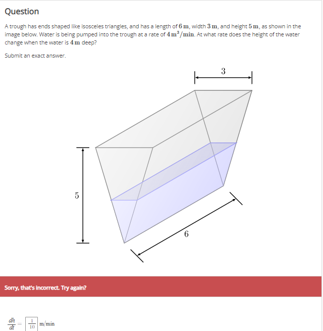 Solved A trough has ends shaped like isosceles triangles, | Chegg.com