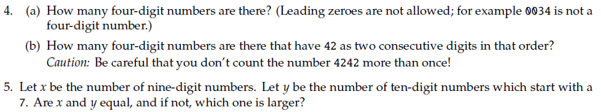 Solved 4. (a) How many four-digit numbers are there? | Chegg.com