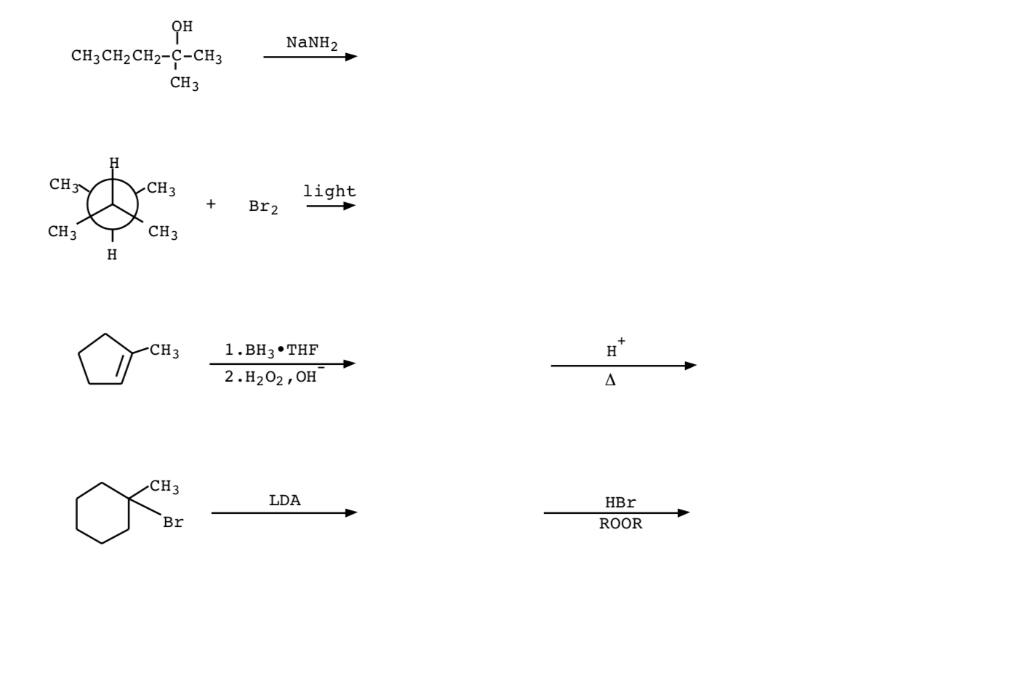 Solved NaNH2 CH3CH2CH2-c-CH3 CH3 light CH3 CH +Br2 CH3 CH3 | Chegg.com
