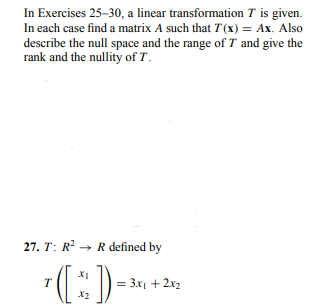 Solved In Exercises 21-24, the action of a linear | Chegg.com