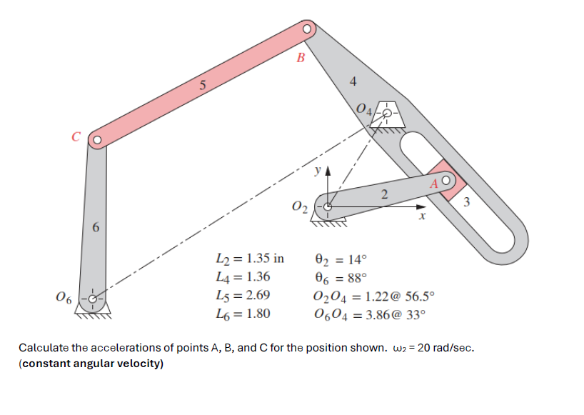 Solved Calculate the accelerations of ﻿points A,B, ﻿and C | Chegg.com