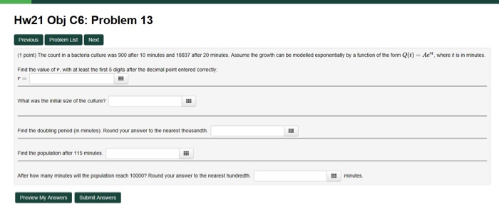 Solved Hw21 Obj C6: Problem 13 Previous Problem List Next (1 | Chegg.com