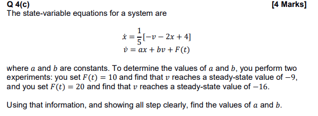 Solved The state-variable equations for a system are 𝑥̇ = 1 | Chegg.com