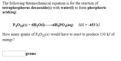 Solved The following thermochemical equation is for the | Chegg.com