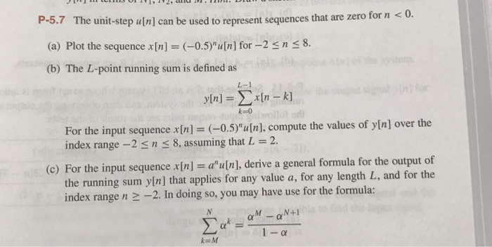 Solved P-5.7 The unit-step uln] can be used to represent | Chegg.com