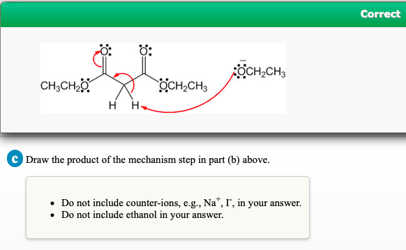 Solved Correct ö: OCH CH3 CH3CH2O OCH2CH3 н Н C Draw the | Chegg.com