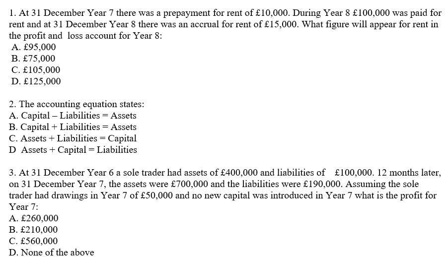 [Solved]: 1. At 31 December Year 7 there was a prepayment f