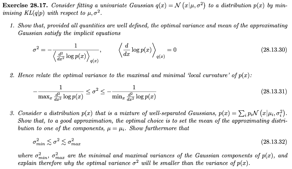 Solved Exercise 28.17. Consider fitting a univariate | Chegg.com