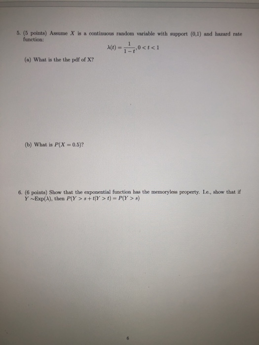 Solved 5 5 Points Assume X Is A Continuous Random 2680