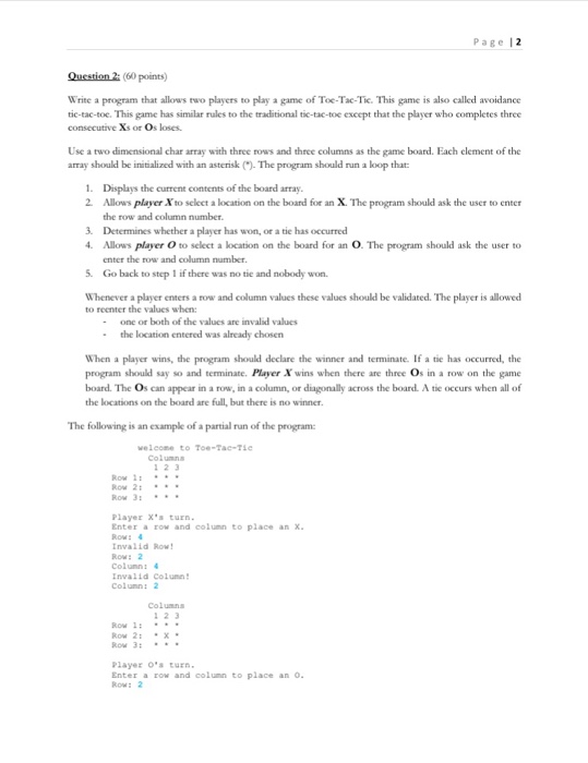 Solved Page 12 Question (60 points) Write a program that | Chegg.com