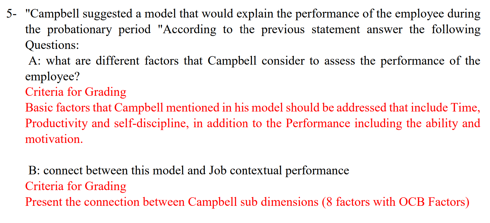 Solved "Campbell suggested a model that would explain the | Chegg.com