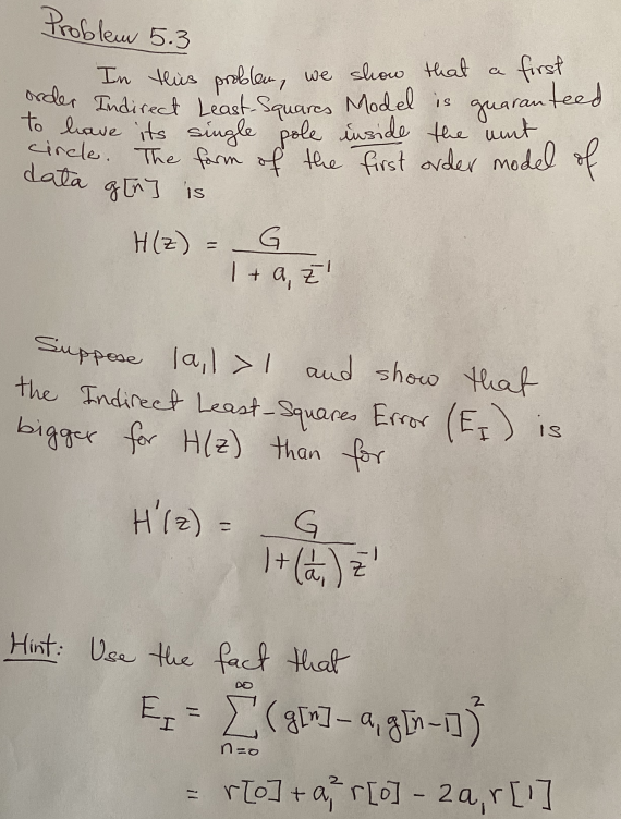 Solved Problem 5.3 In this problem, we show that a first | Chegg.com