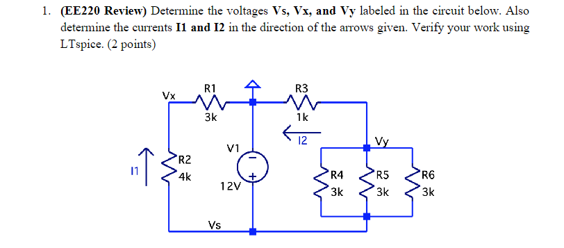 Solved Determine the voltages Vs, ﻿Vx, ﻿and Vy labeled in | Chegg.com