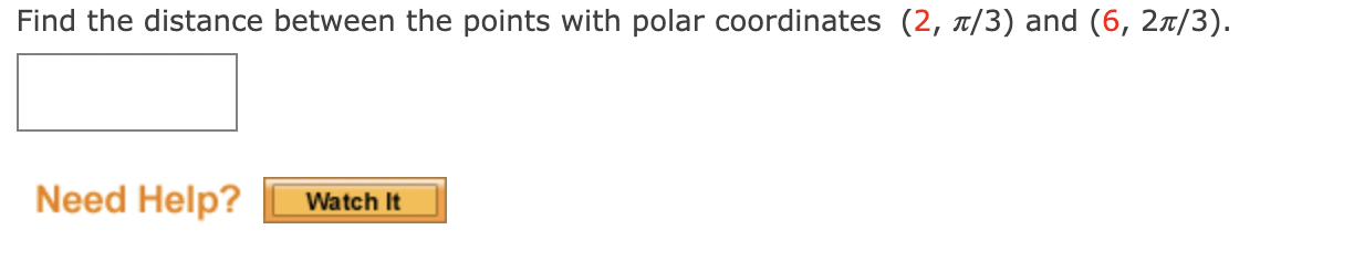 Solved Find the distance between the points with polar | Chegg.com