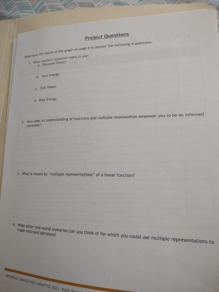 Project Questions Reference the results of the graph | Chegg.com