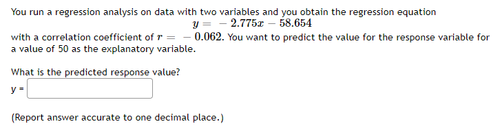 Solved You run a regression analysis on data with two | Chegg.com