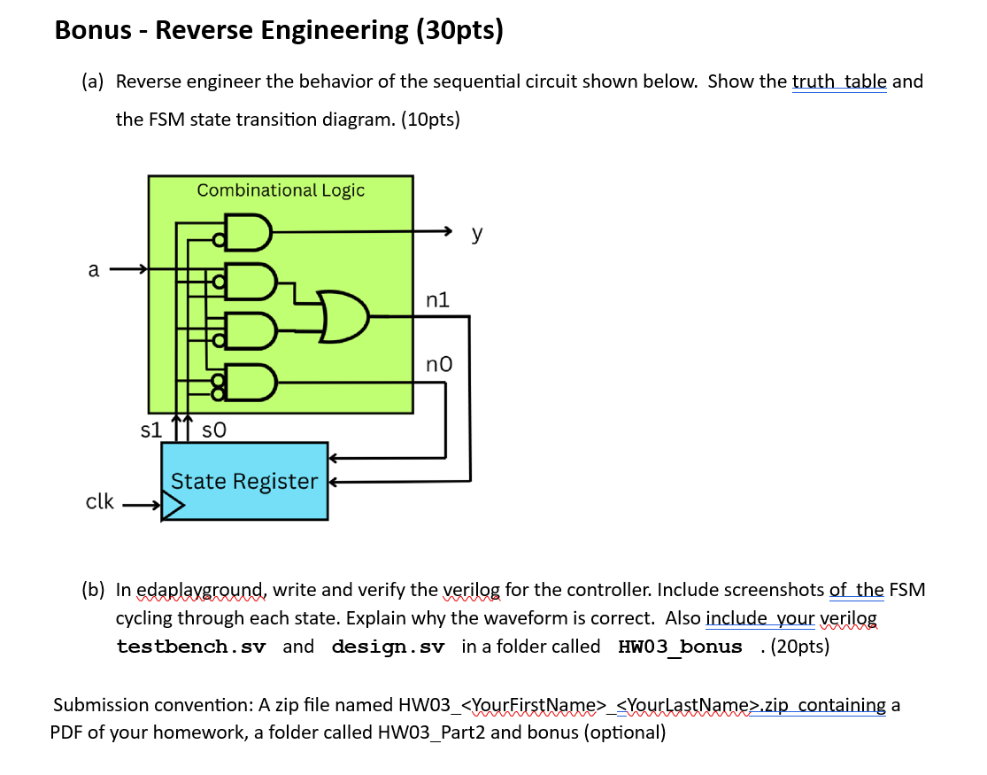 Solved (a) Reverse engineer the behavior of the sequential | Chegg.com