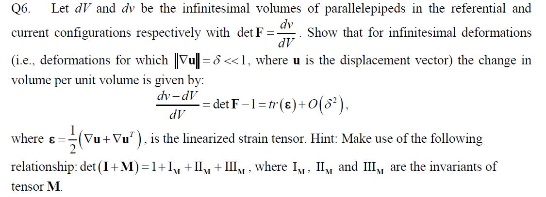 Q6. Let dV and dy be the infinitesimal volumes of | Chegg.com