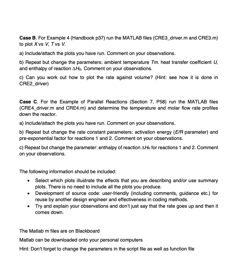 Solved Case B. ﻿For Example 4 (Handbook p37) ﻿run the MATLAB | Chegg.com