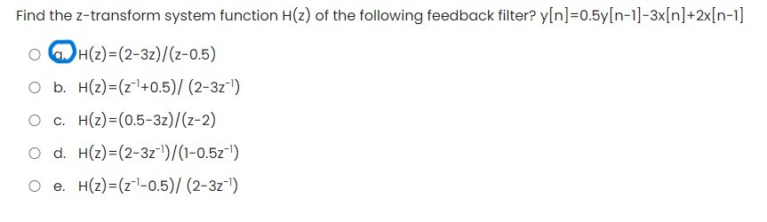Solved Find the z-transform system function H(z) ﻿of the | Chegg.com