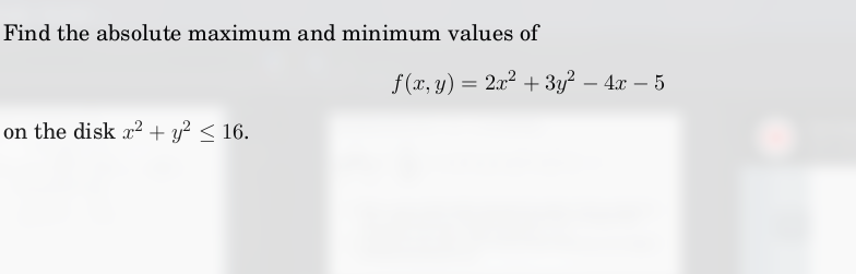 Solved Find the absolute maximum and minimum values | Chegg.com