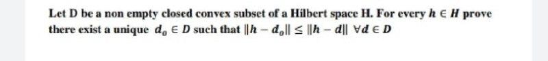 Solved Let D be a non empty closed convex subset of a | Chegg.com