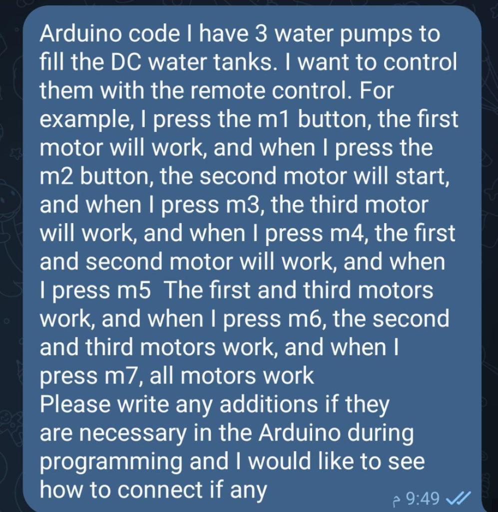 Solved Arduino code I have 3 water pumps to fill the DC | Chegg.com