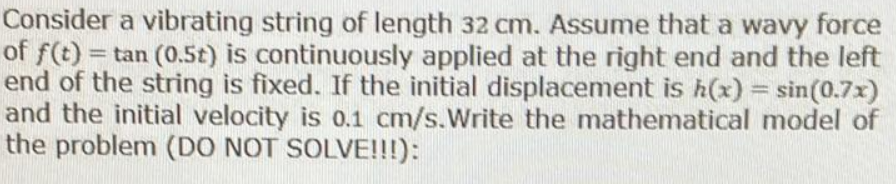 Solved Consider a vibrating string of length 32 cm. Assume | Chegg.com