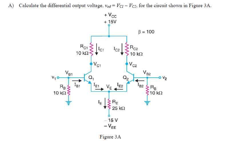 Solved A) Calculate the differential output voltage, | Chegg.com