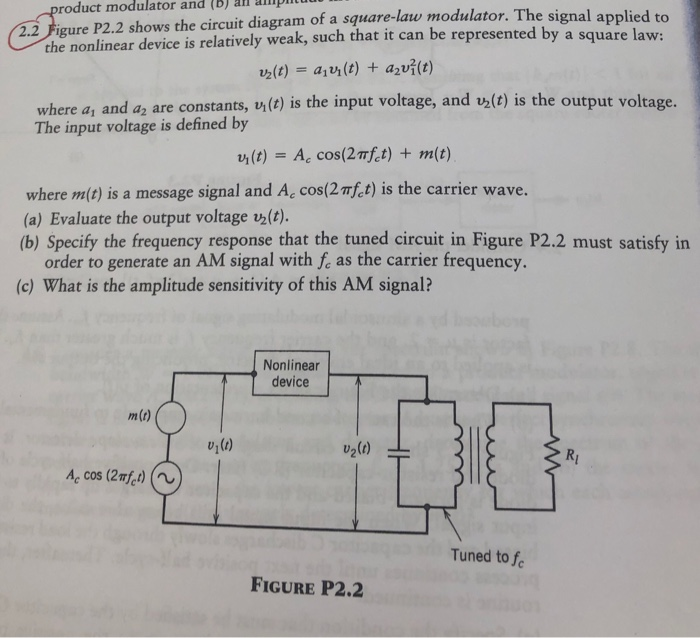Solved product modulator and 2.2 Figure P2.2 shows the | Chegg.com