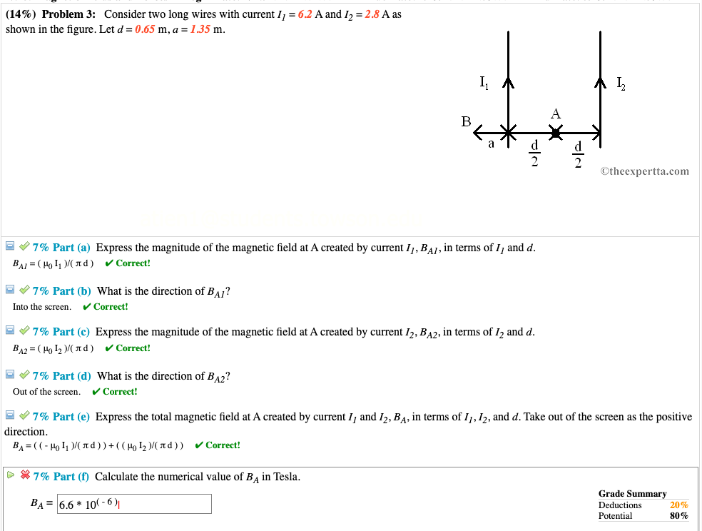 Solved (f) Calculate the numerical value of BA in Tesla. | Chegg.com